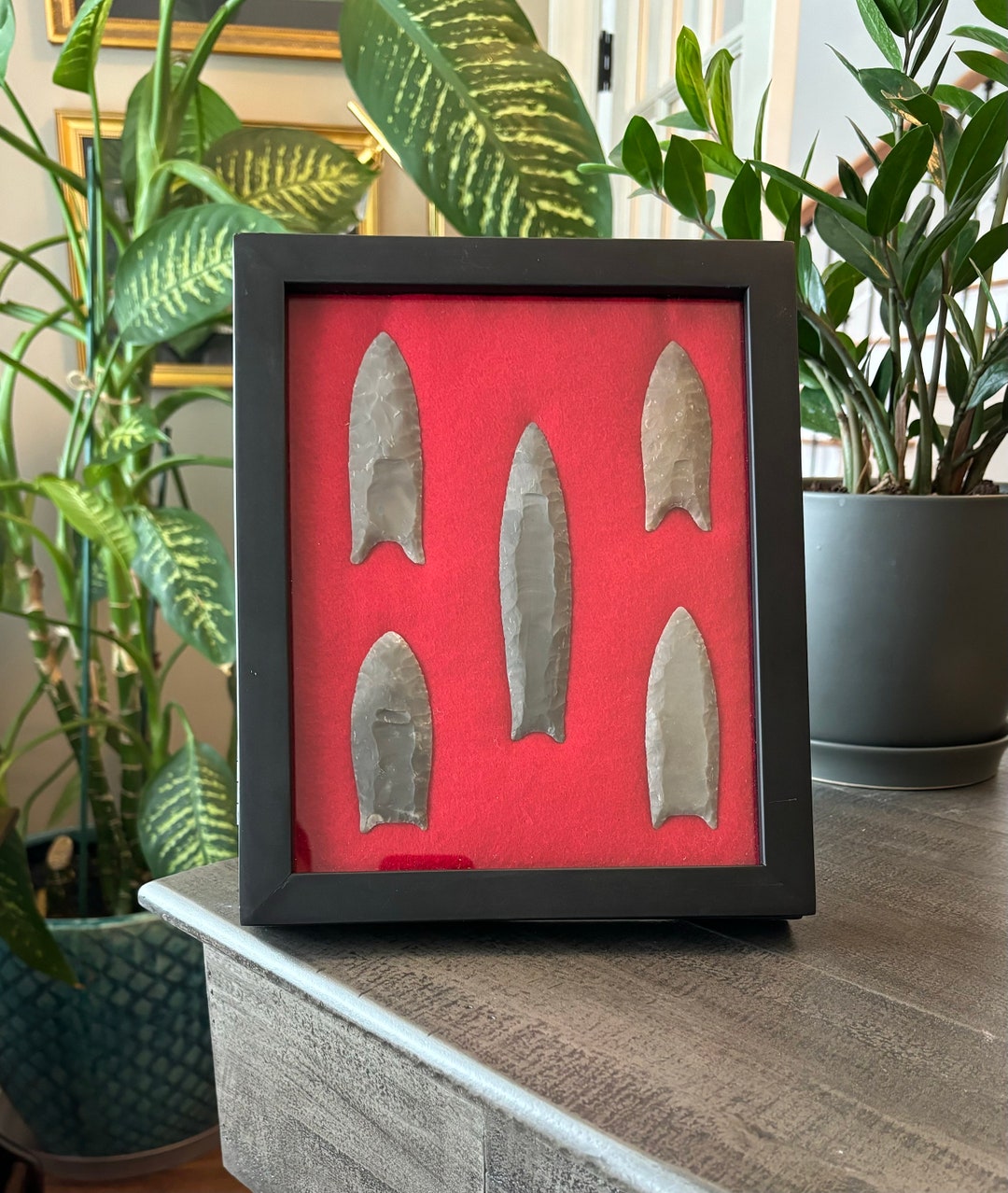 AWESOME ARROWHEAD GIFT Paleo Projectile Point Reproduction Shadow Box ...