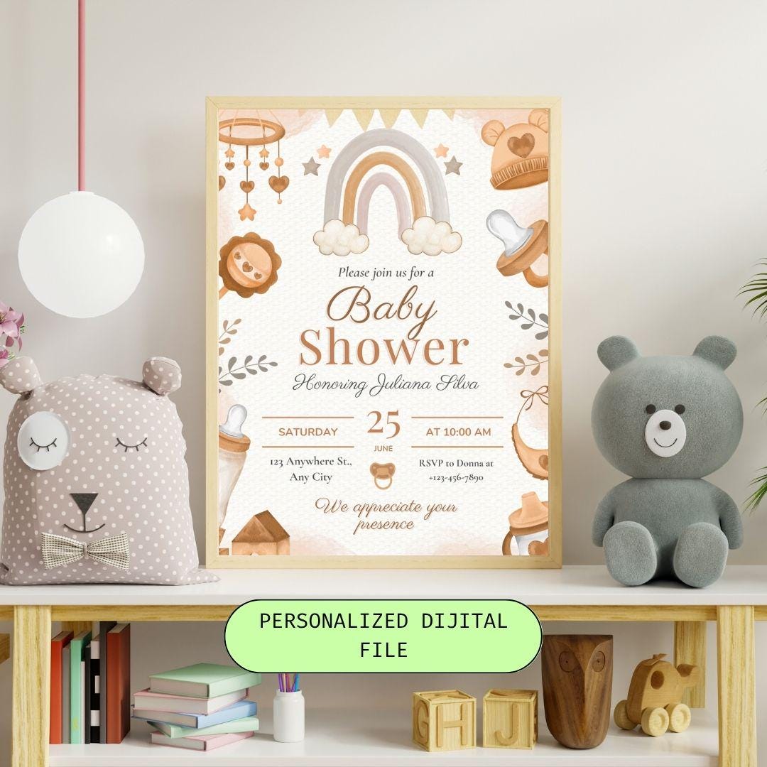 Customizable Baby Room Poster Babyshower Poster Custom Size Design ...