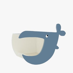 Kids Room Whale Bookshelf Wooden Shelf Fun Figure Bookshelf Kids Room ...