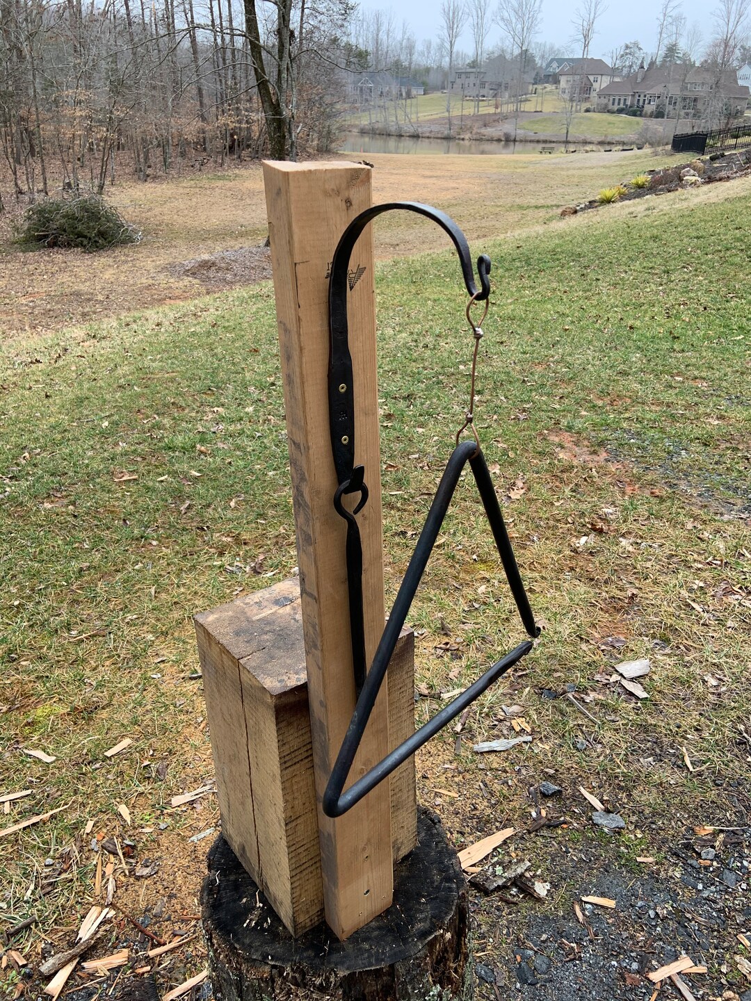 Hand Forged Steel Triangle Dinner Bell With Hangers and Dinger - Etsy