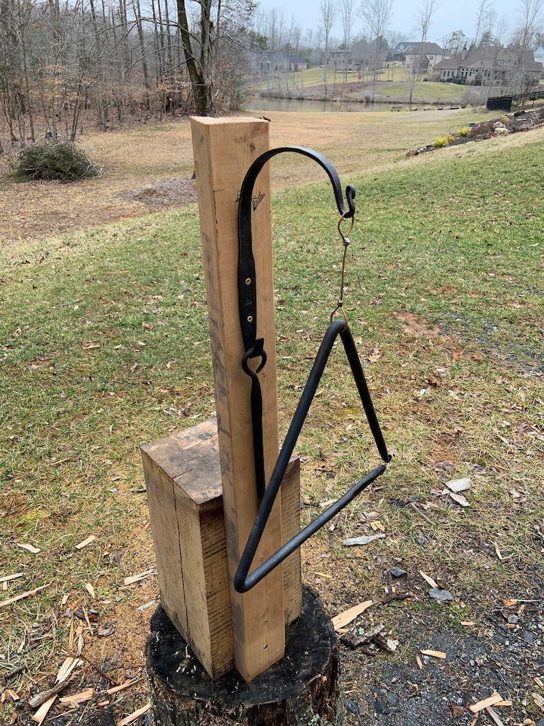 Hand Forged Steel Triangle Dinner Bell With Hangers and Dinger - Etsy
