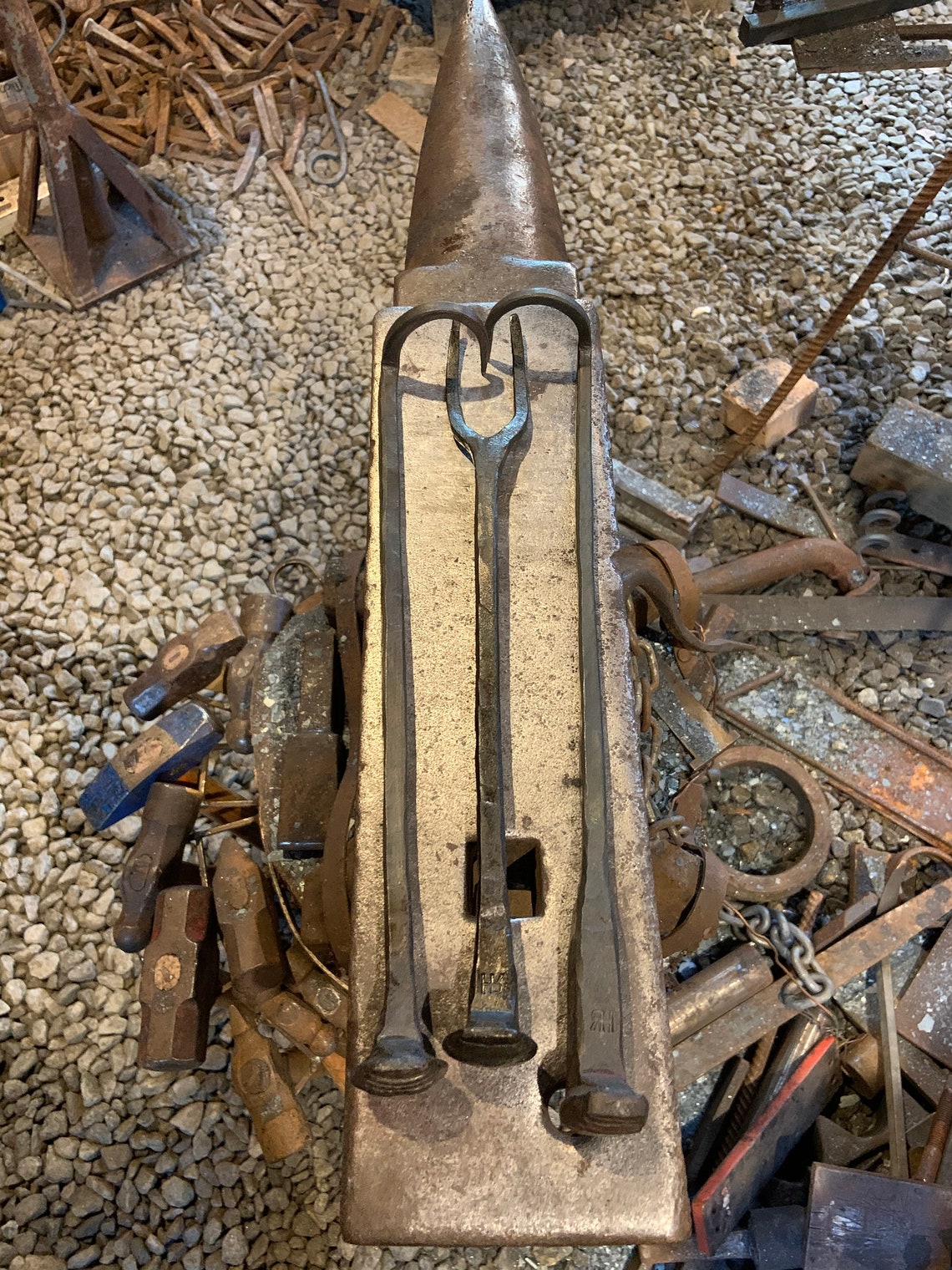 Hand Forged Railroad Spike Meat Turner and Hand Forged Railroad Spike ...