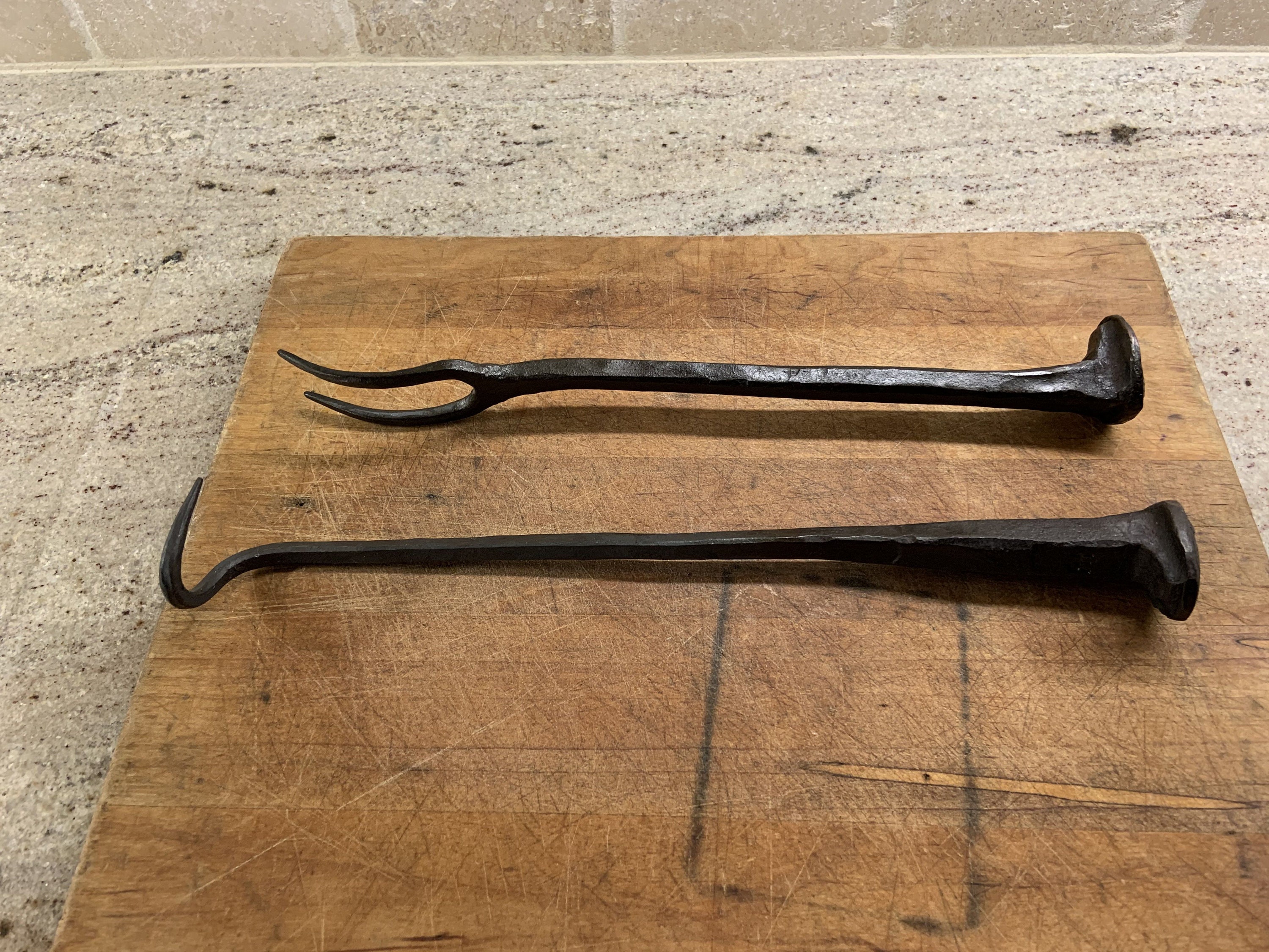 Hand Forged Railroad Spike Meat Turner and Fork Set - Etsy
