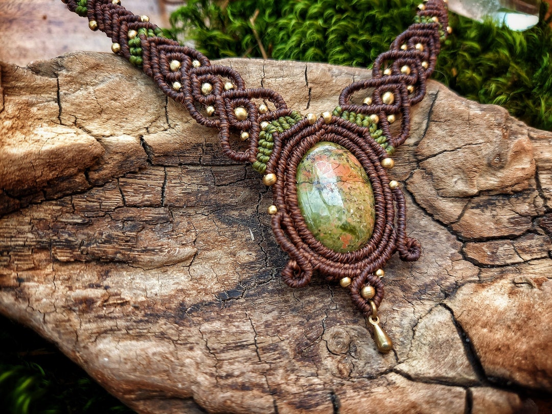 Dragon Jasper, Blood Dragon Jasper, Green Stone Necklace, Magic Amulet ...