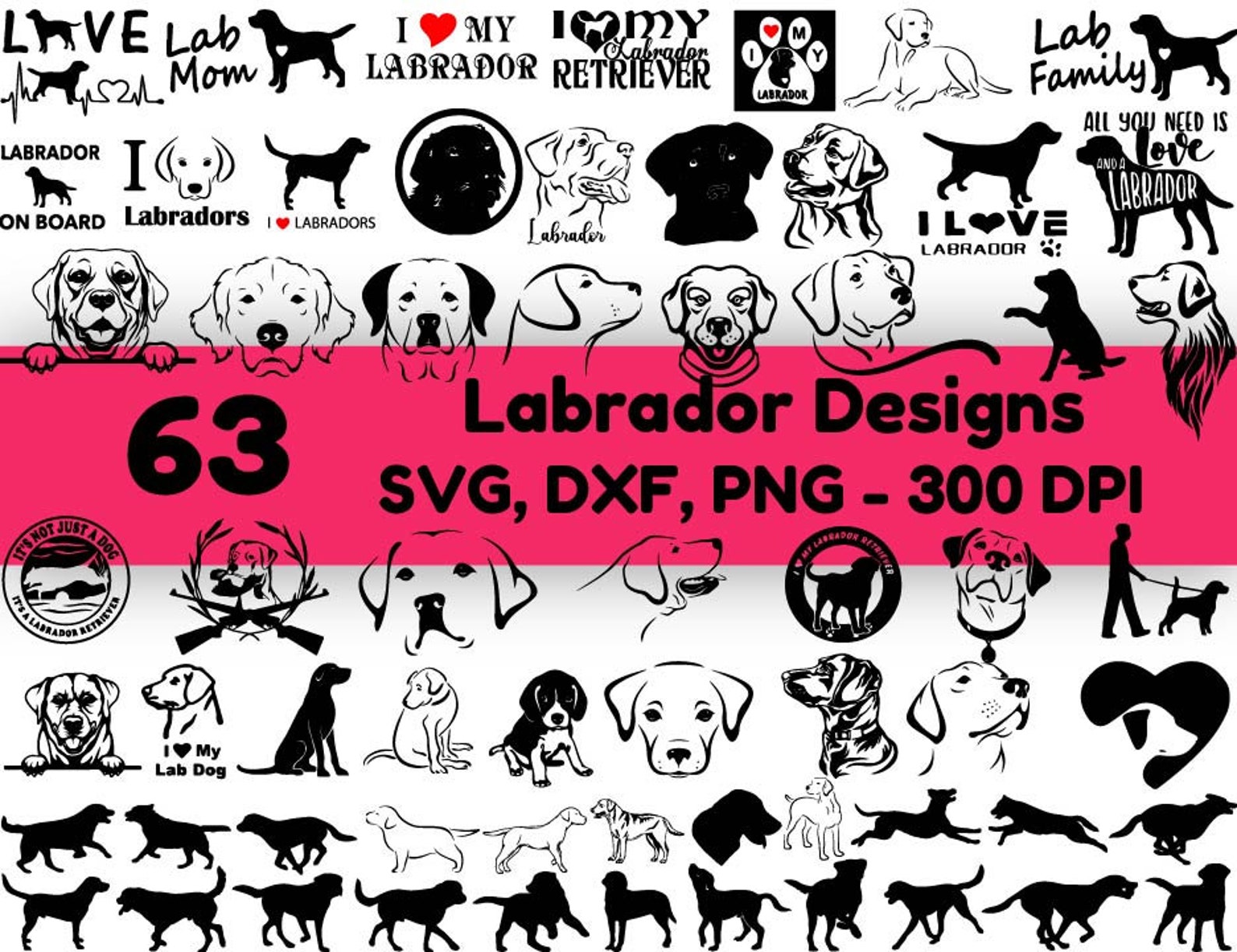 63 Labrador Big SVG Bundle Labrador Cut File Labrador DXF - Etsy