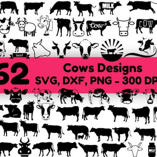 Cow Head Svg Cricut Heifer Clipart Farm Animal Png Angus - Etsy