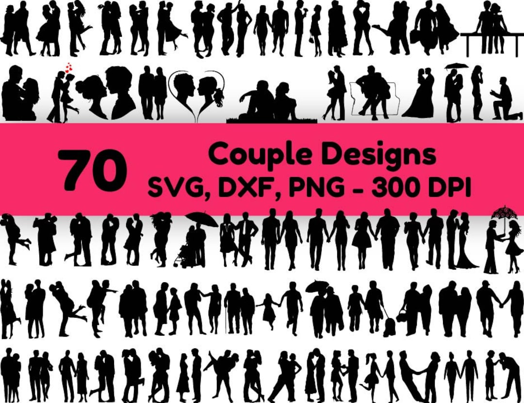 70 Couple Mega SVG Bundle, Couple Cut File, Kissing Couple, Couple ...