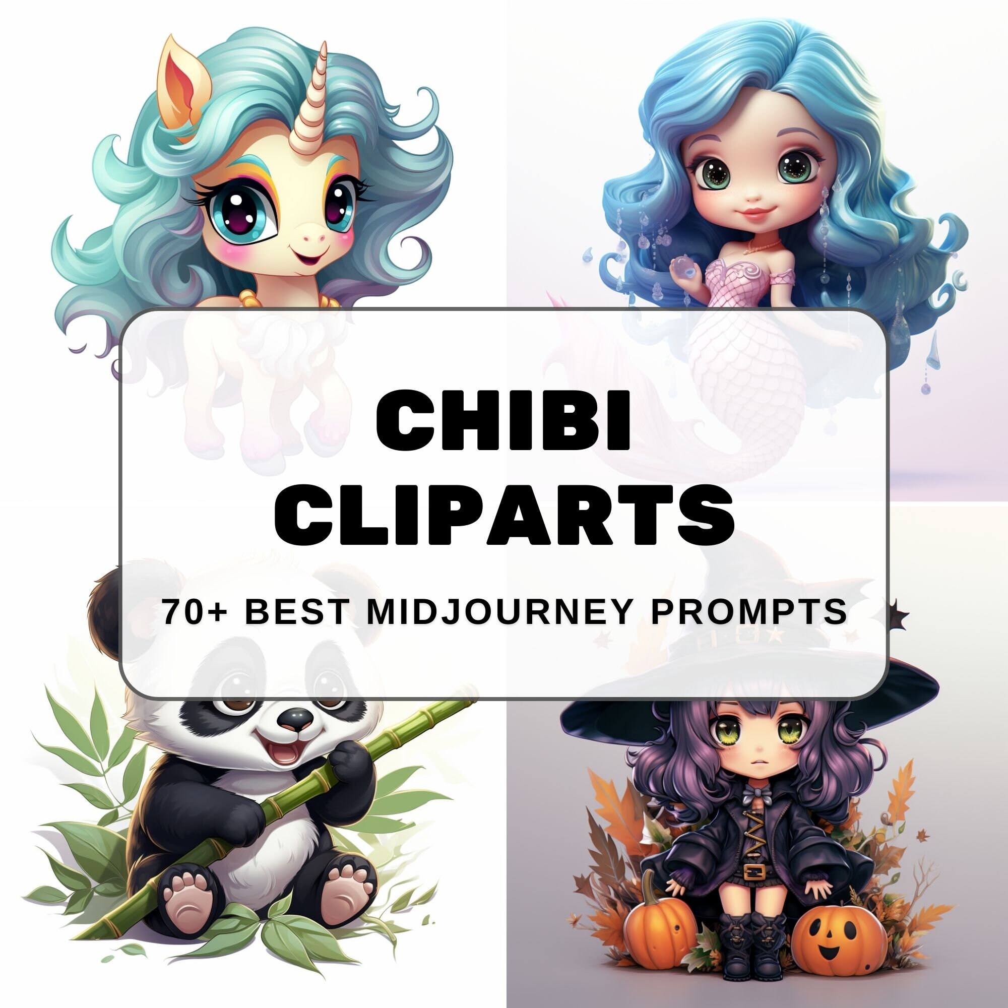 70 Chibi Clipart Bundle Prompts AI Art Midjourney Prompt Midjourney AI ...