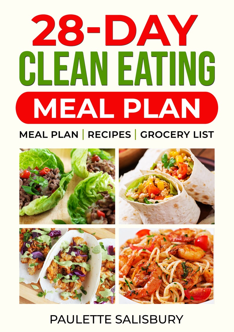 28 Days Clean Meal Eating Plan | Digital Food Planner | Daily Meal ...