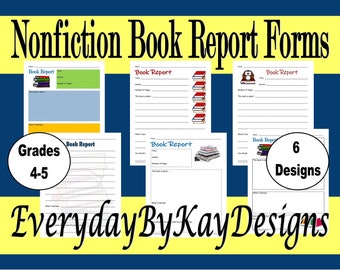 Nonfiction Book Report Forms PRINTABLES Grades 4 5 for | Etsy