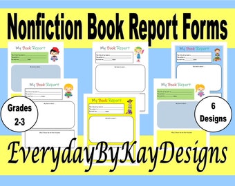 Fiction Book Report Forms PRINTABLES ~ Grade 9 Through 12 ~ for Class ...