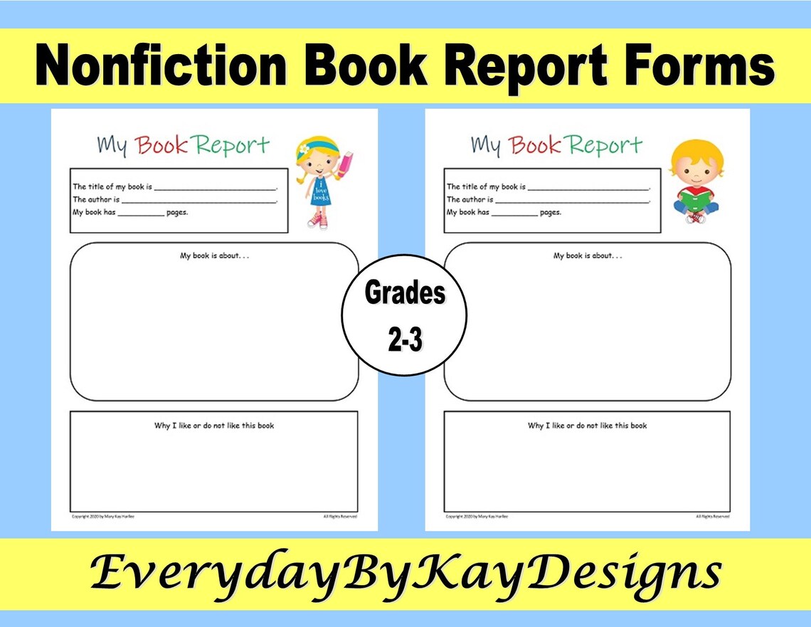 Nonfiction Book Report Forms for Grades 2-3 for Class Rooms ...