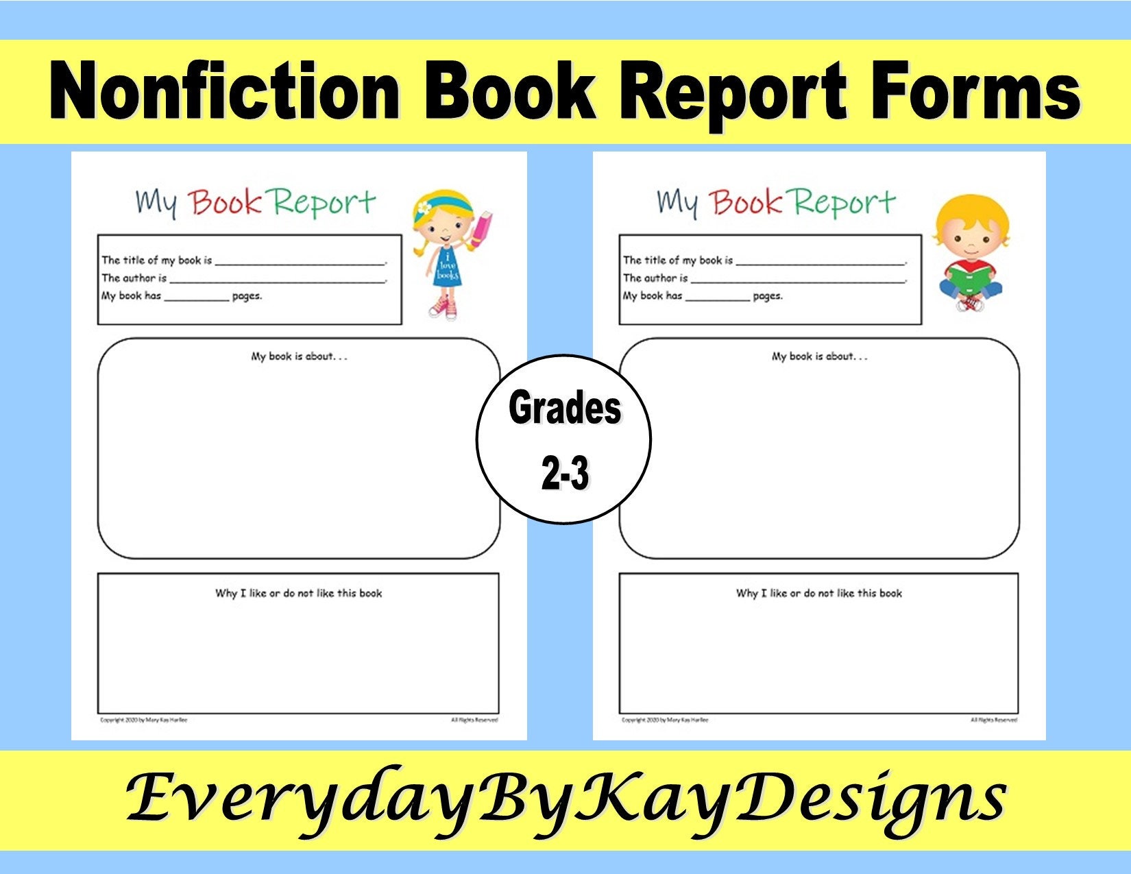Nonfiction Book Report Forms for Grades 2-3 ~ for Class Rooms ...