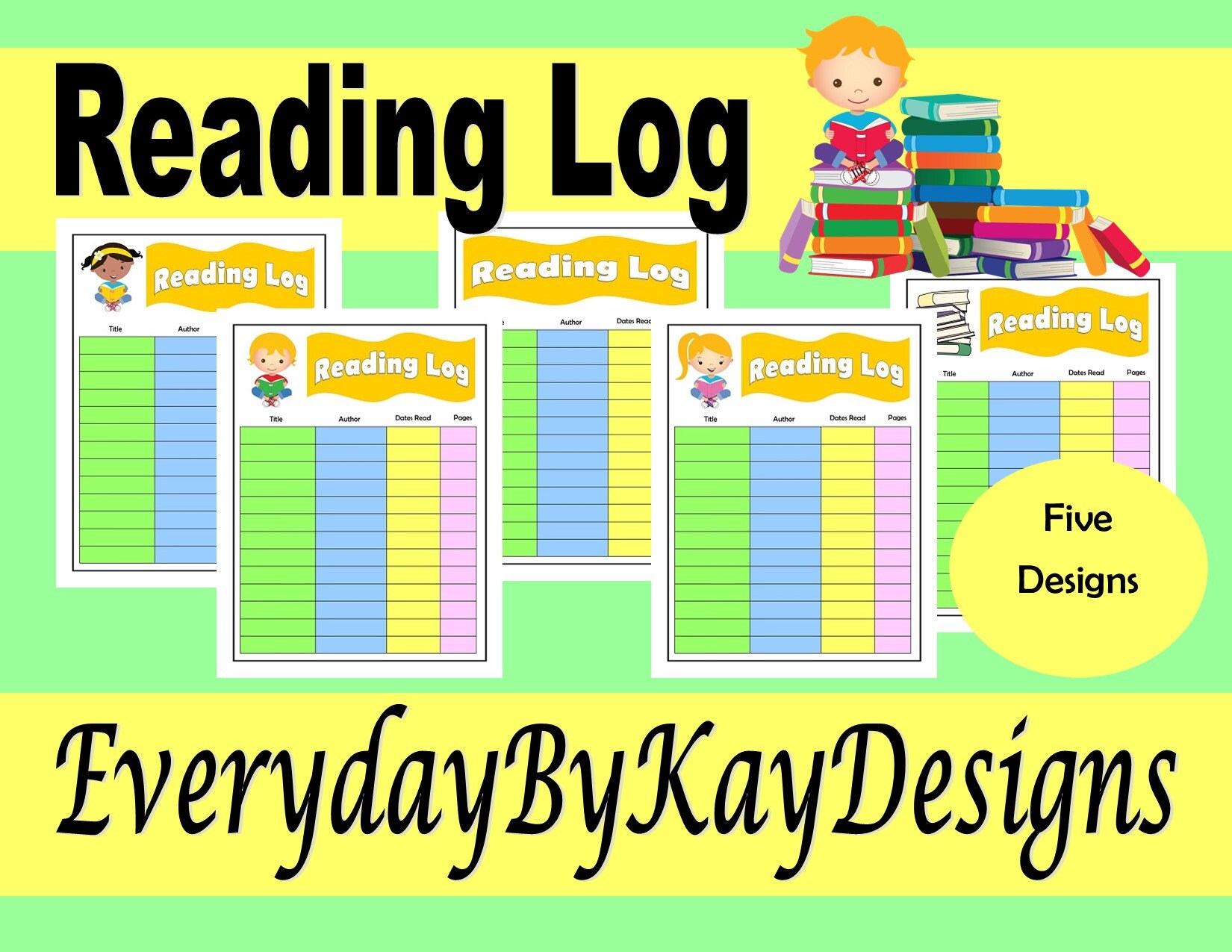 Reading Log PRINTABLE for Elementary Students Class Room, Home School ...