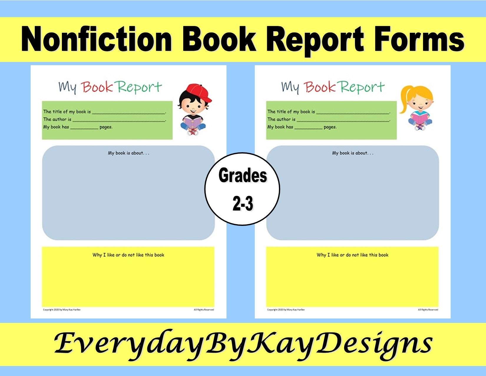 Nonfiction Book Report Forms for Grades 2-3 ~ for Class Rooms ...