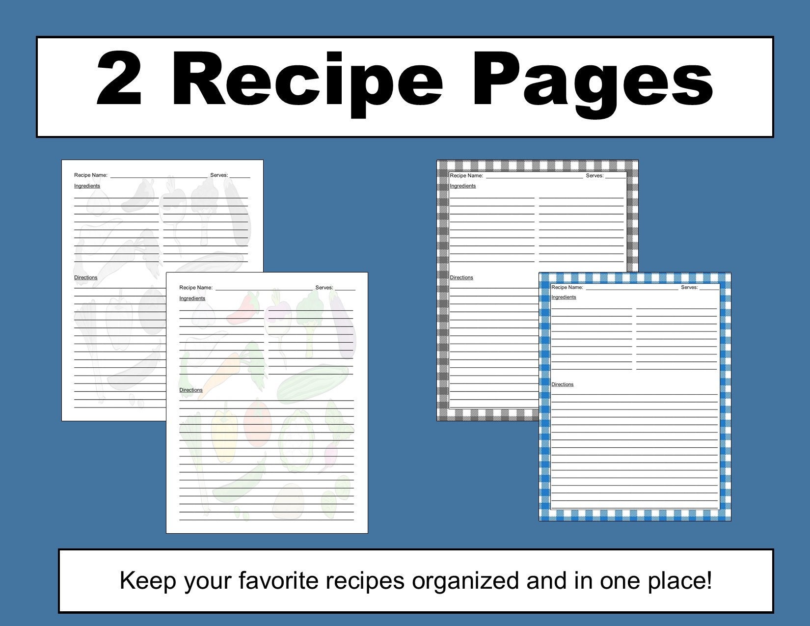 Create Your Own Cookbook Printable ~ Digital Download ~ Cover, Dividers ...