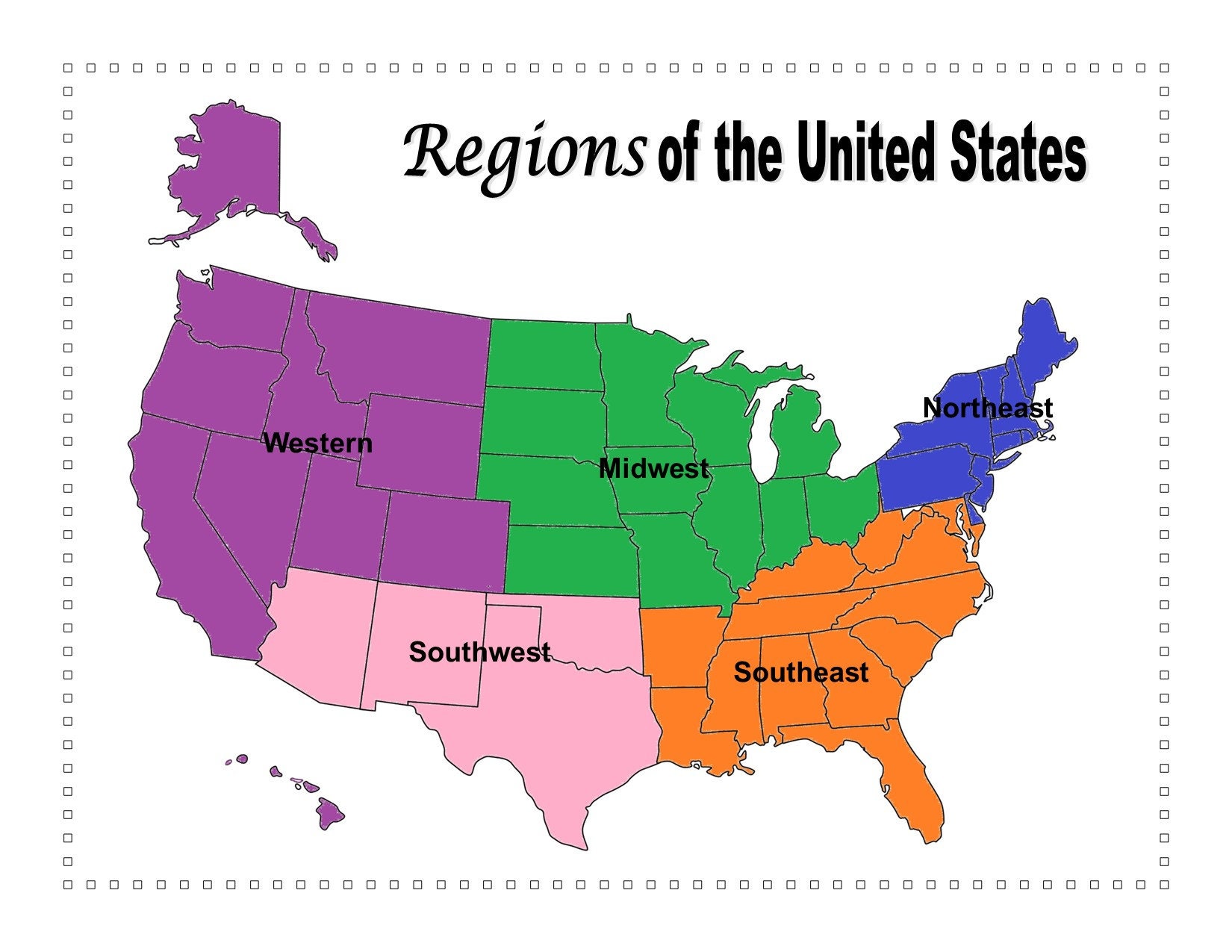 U.S. Geography Map Worksheets PRINTABLE for Elementary School Students ...
