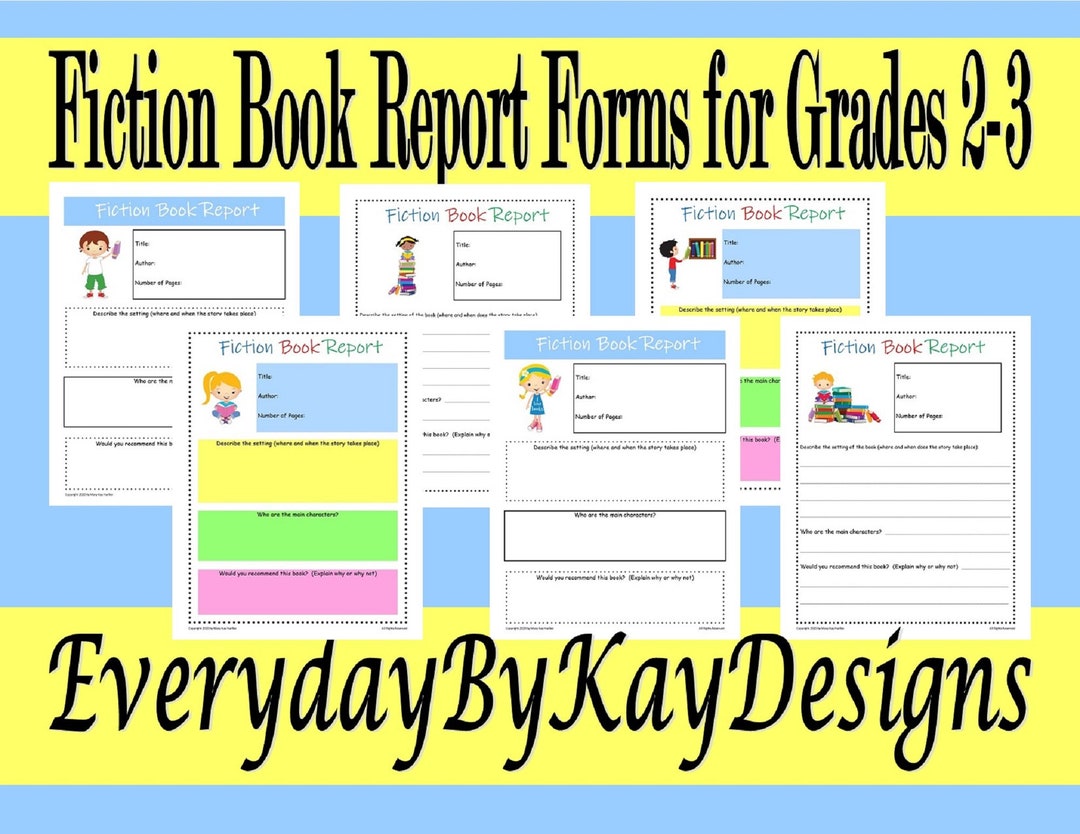 Fiction Book Report PRINTABLE for Grades 2-3 ~ for Class Rooms, Home ...