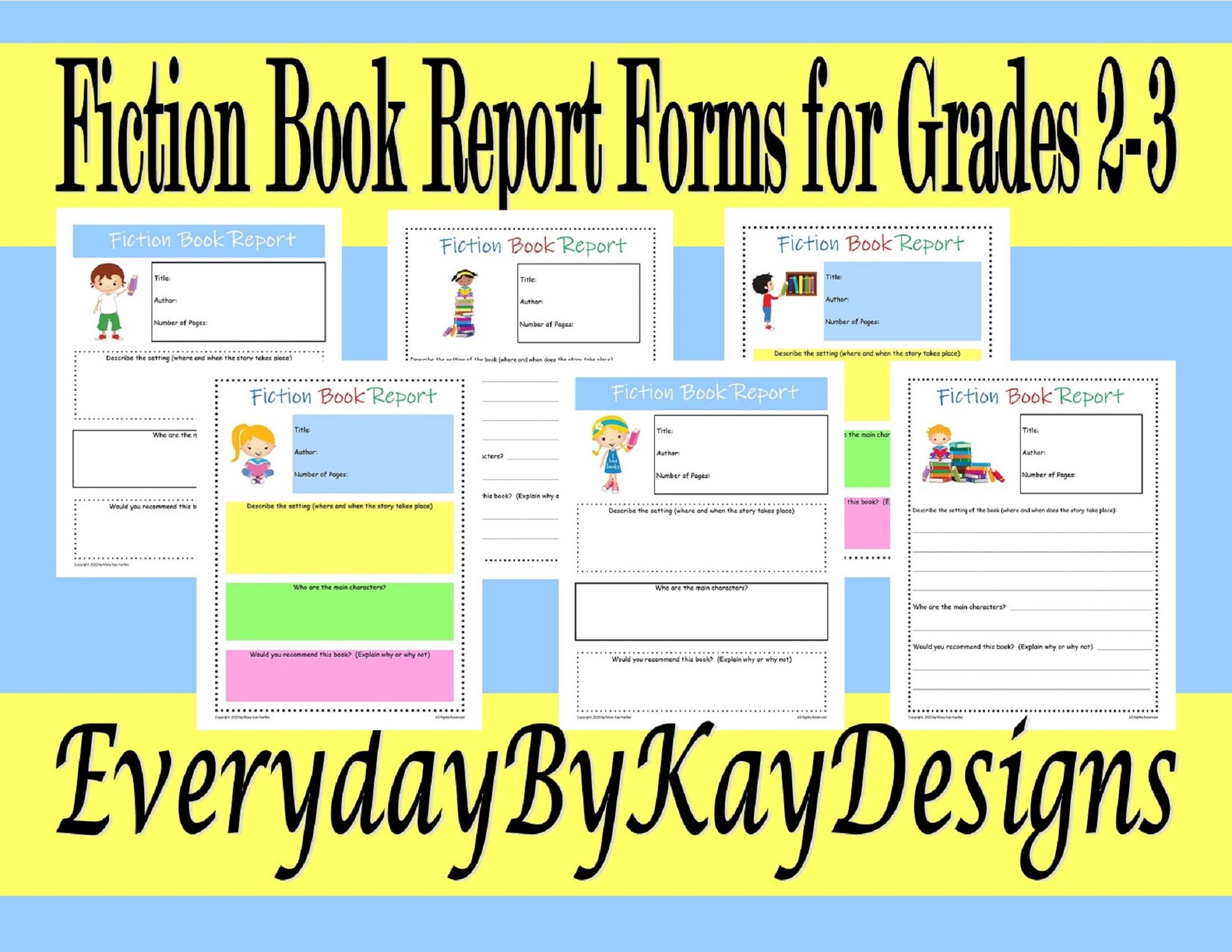 Fiction Book Report PRINTABLE for Grades 2-3 for Class - Etsy