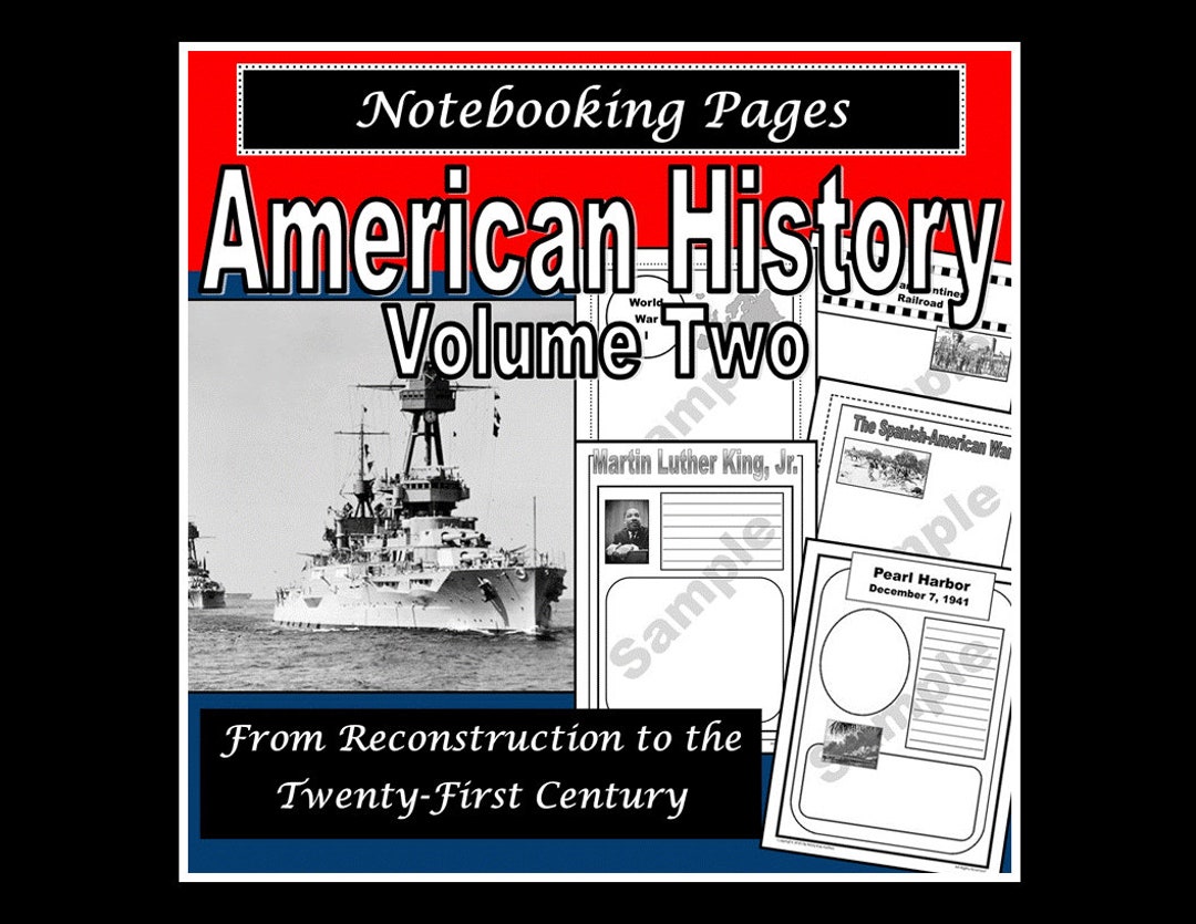 American History Notebooking Pages Covering Reconstruction to the 21st ...