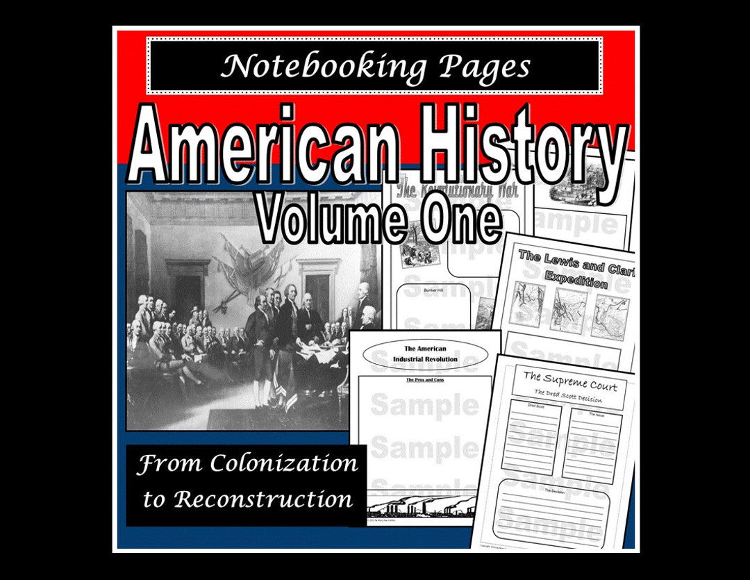 American History Notebooking Pages Covering Colonization to ...