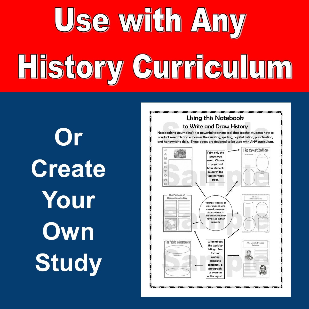 American History Notebooking Pages Covering Colonization to ...