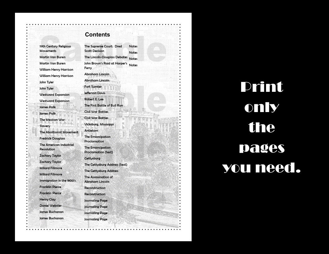 American History Notebooking Pages Covering Colonization to ...