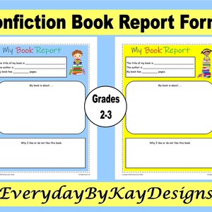 Nonfiction Book Report Forms for Grades 2-3 for Class Rooms | Etsy