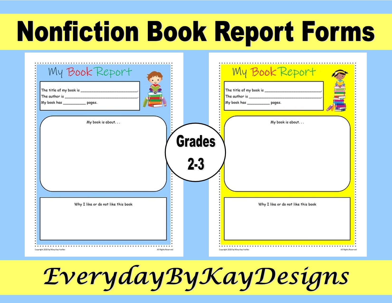 Nonfiction Book Report Forms for Grades 2-3 for Class Rooms ...