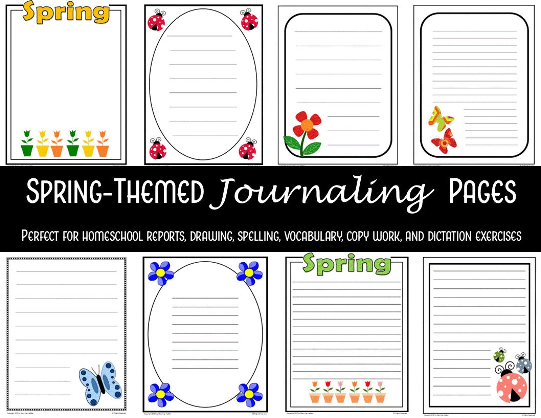 Spring-themed JOURNALING Pages ~ Perfect for Kids ~ Homeschool Students ...