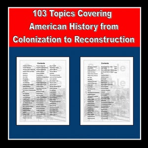 American History Notebooking Pages Covering Colonization to ...