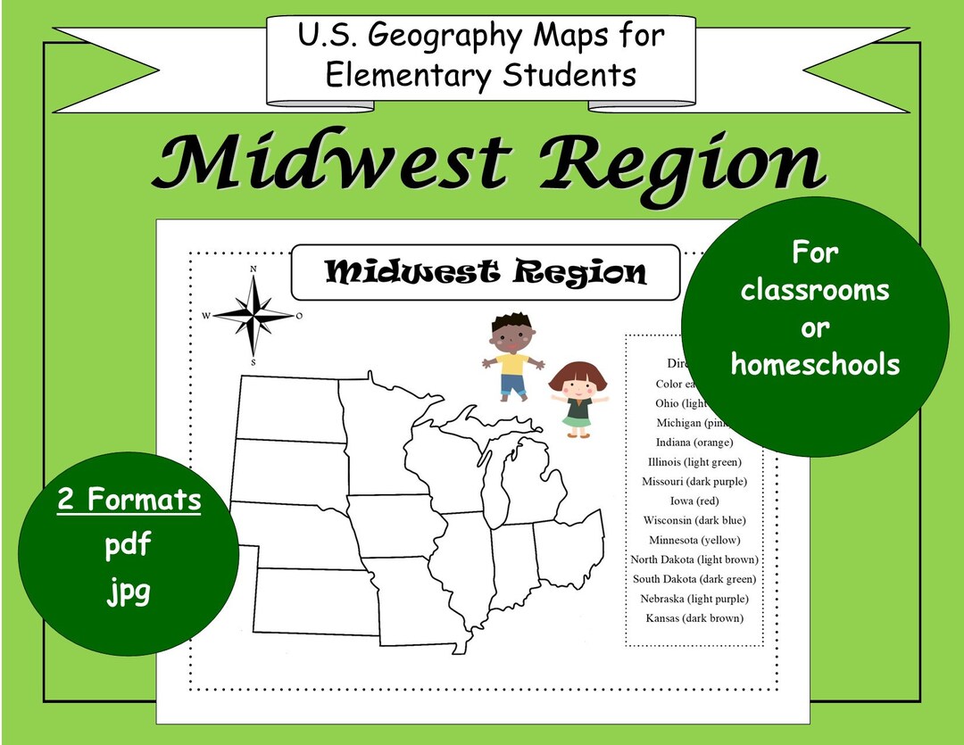 U.S. Geography PRINTABLE Map Worksheets for Elementary School Students ...