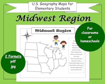 U.S. Geography Map Worksheets PRINTABLES for Elementary School | Etsy