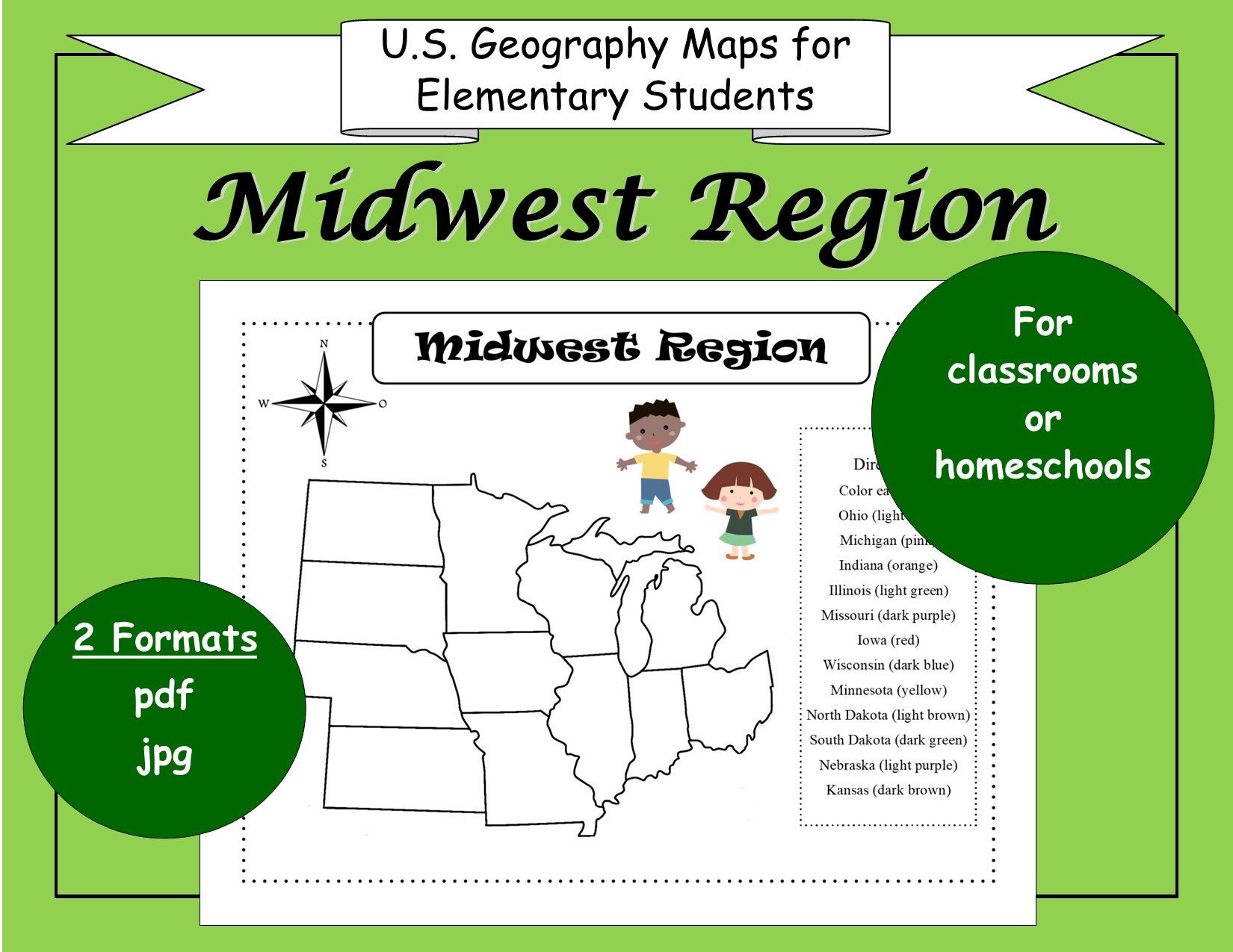 U.S. Geography PRINTABLE Map Worksheets for Elementary School Students ...
