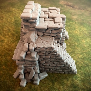 Ruined Castle Gatehouse 28mm Miniature Scenery Wargame Terrain Ttrpg ...