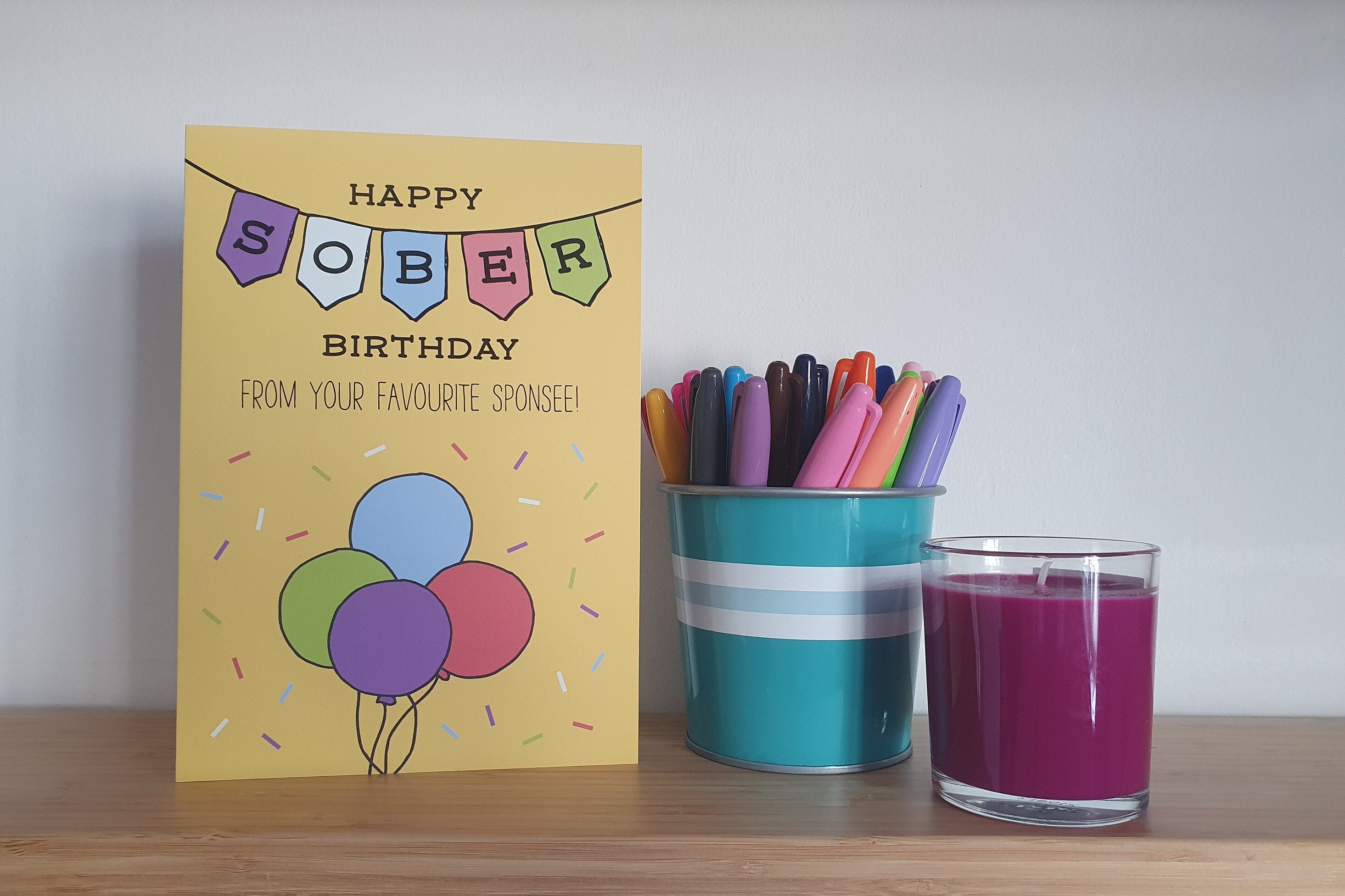 Happy Sober Birthday From Your Favourite Sponsee Sobriety Card | Etsy