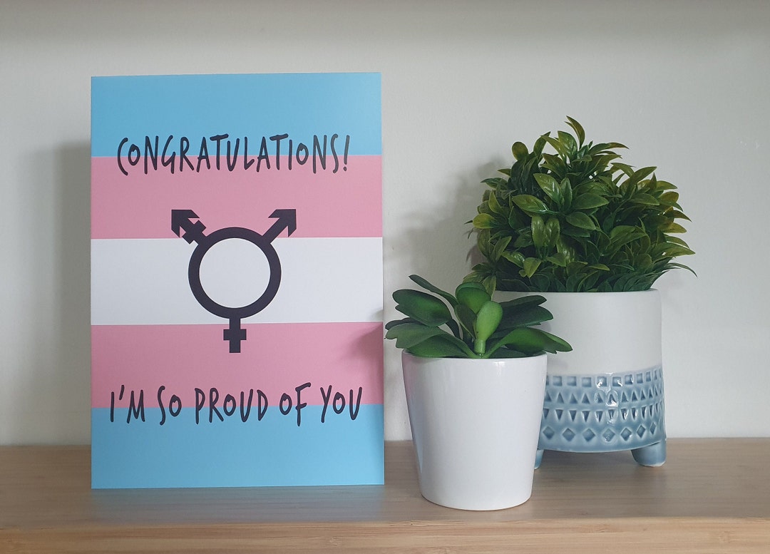 Congratulations I'm so Proud of You Transgender Celebration Card - Etsy