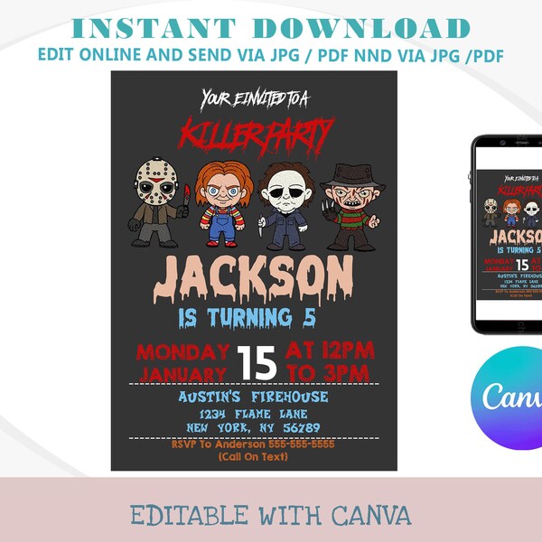 Horror Theme Party Invitation - Etsy