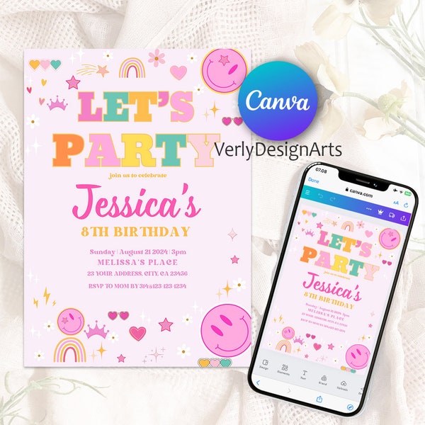 Preppy Patch Birthday Invitation - Etsy