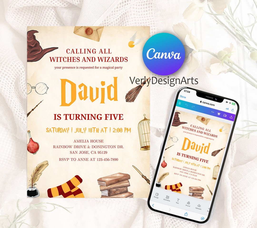 Wizard Birthday Party Invitation, Magic Theme Birthday Party, Magical ...