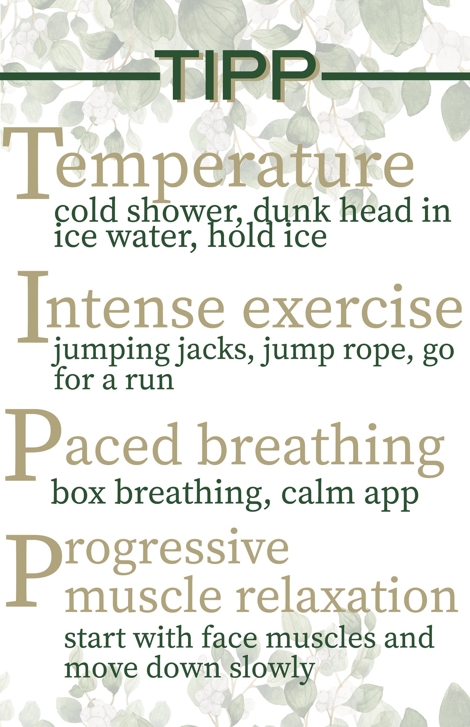 DBT Skills TIPP Poster - Etsy