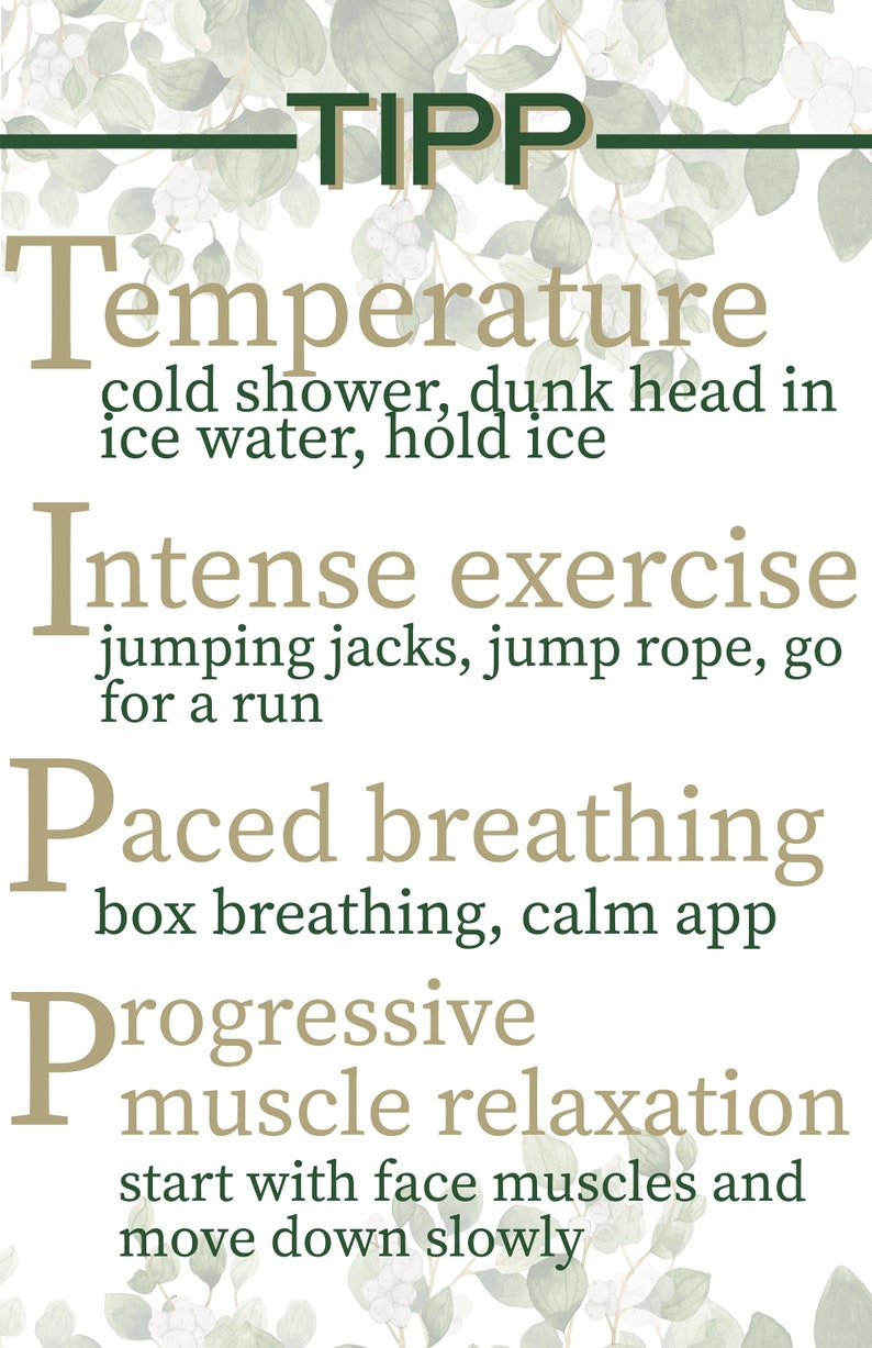 DBT Skills TIPP Poster - Etsy