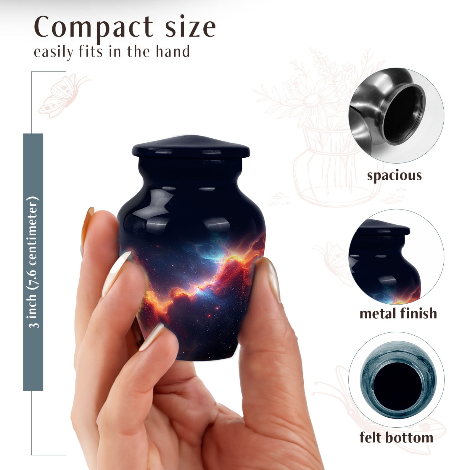 Galaxy Nebula Urn for Human Ashes- Cosmic Memorial Urn, Ashes Keepsake ...