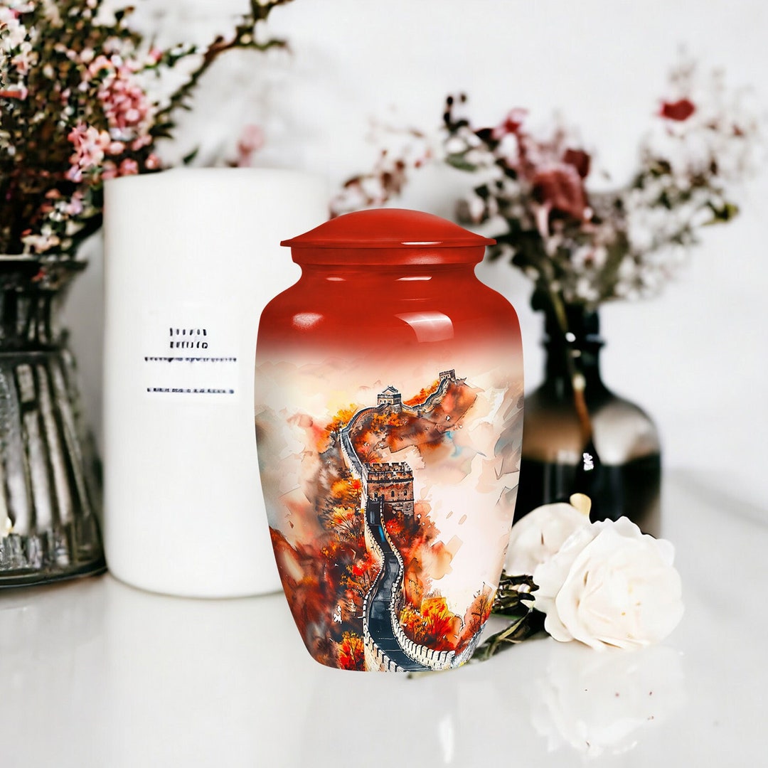 Great Wall of China Urn for Human Ashes - Unique Asian Memorial Urn ...