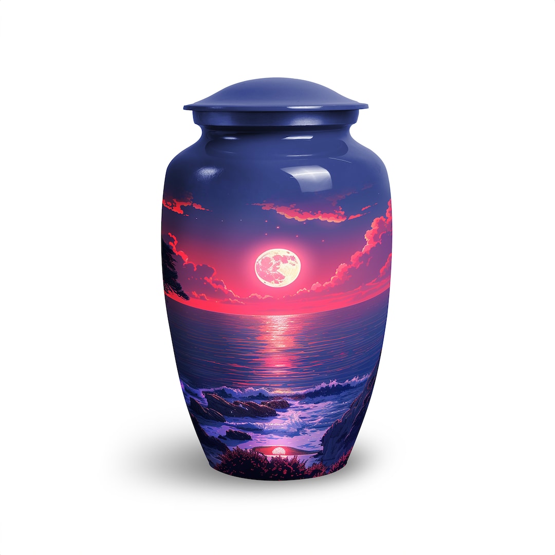 Customized Urn for Human Ashes, Adult Male & Female-majestic Sea Sunset Urn-funeral Urn ...