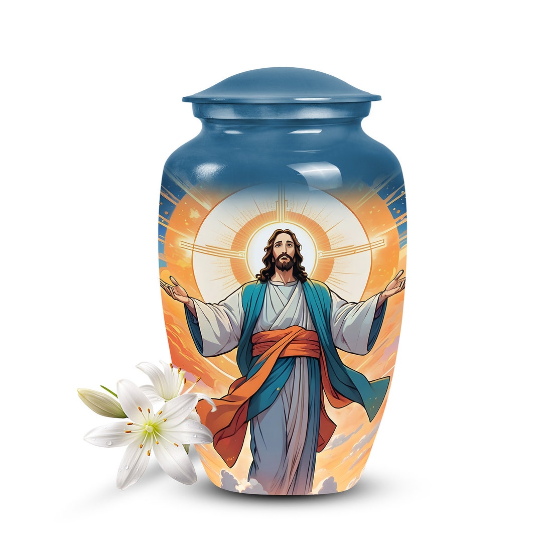 Jesus Christ Urn for Ashes – Religious Memorial Keepsake - Personalized ...