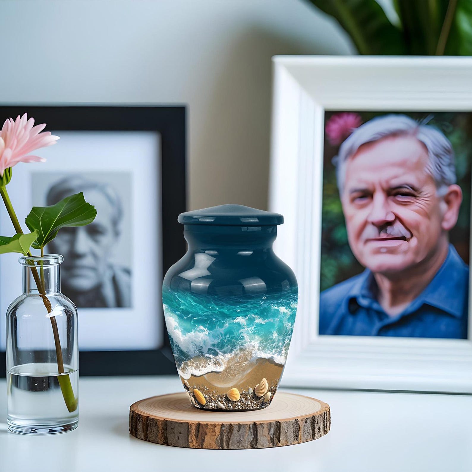 Ocean Wave Cremation Urn for Ashes – Handcrafted Beach Memorial Urn ...