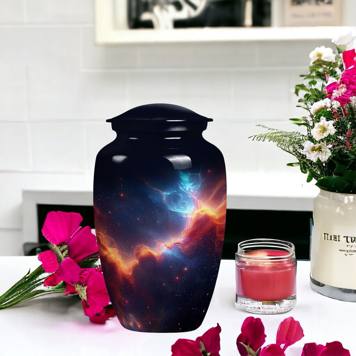Galaxy Nebula Urn for Human Ashes- Cosmic Memorial Urn, Ashes Keepsake ...