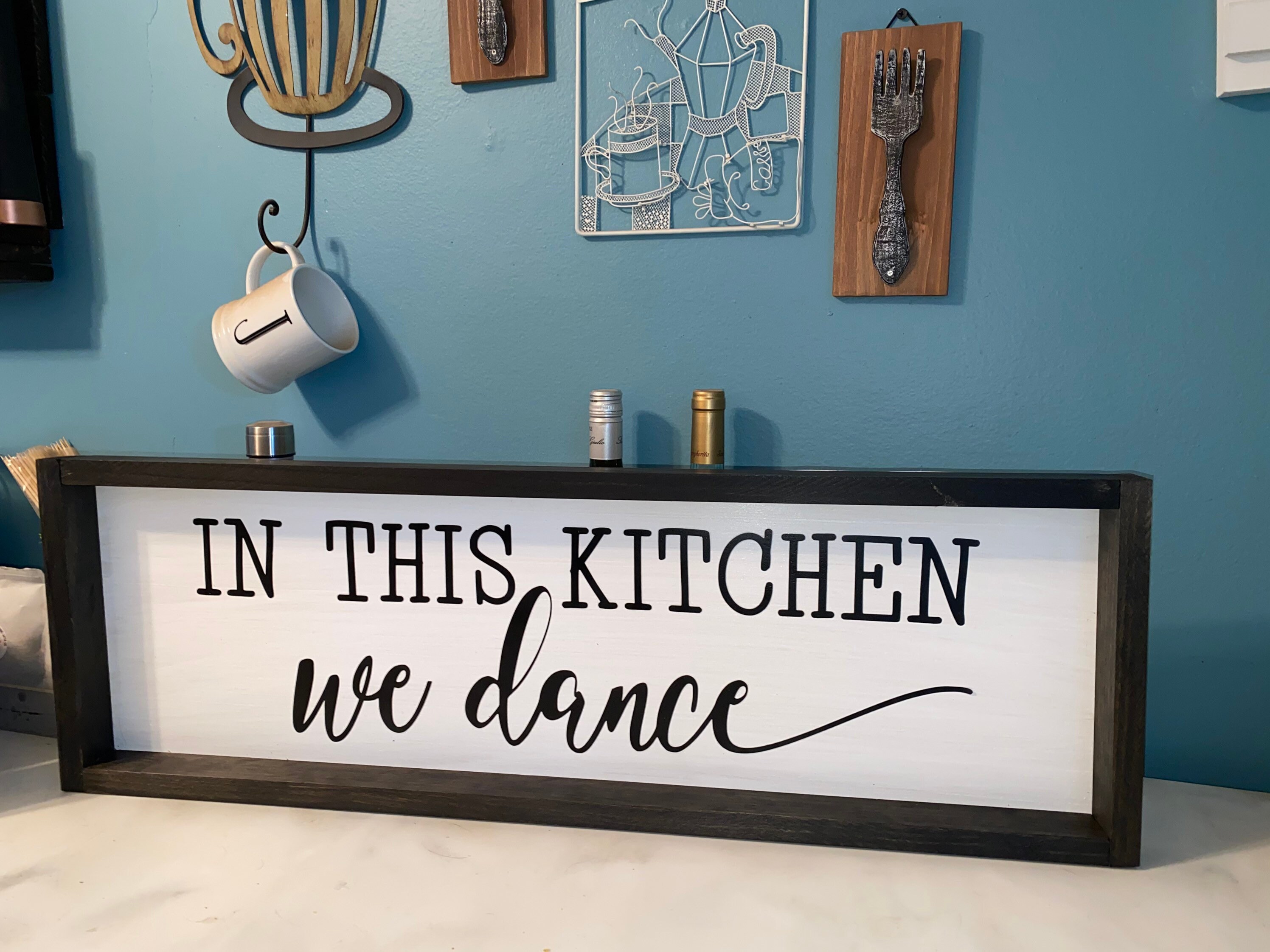 Signs In This Kitchen We Dance Sign Kitchen Sign Farmhouse Sign Home ...