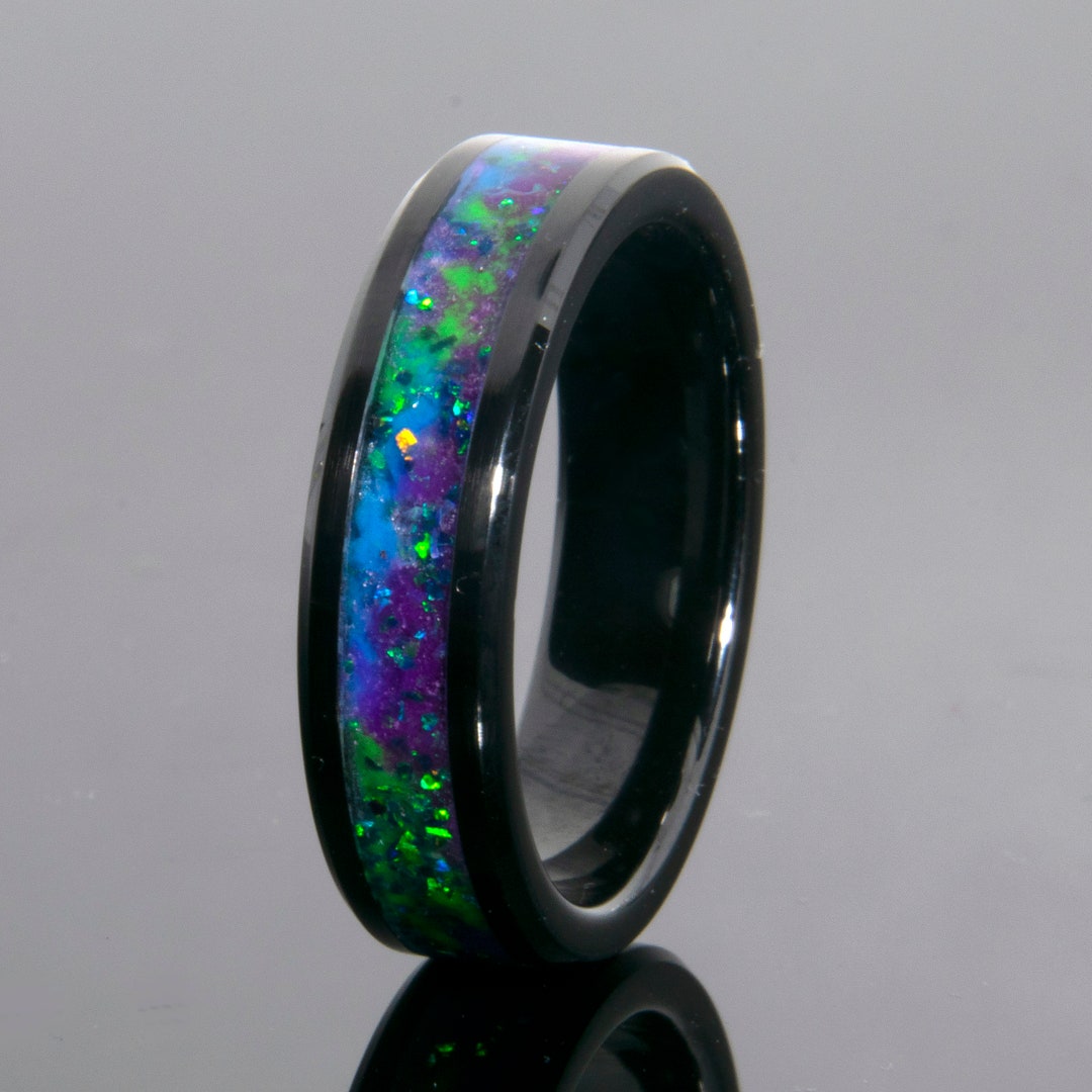 Deep Space Glow Band Ring | Blue Band Ring | Sci-fi Fan Ring | Outer ...